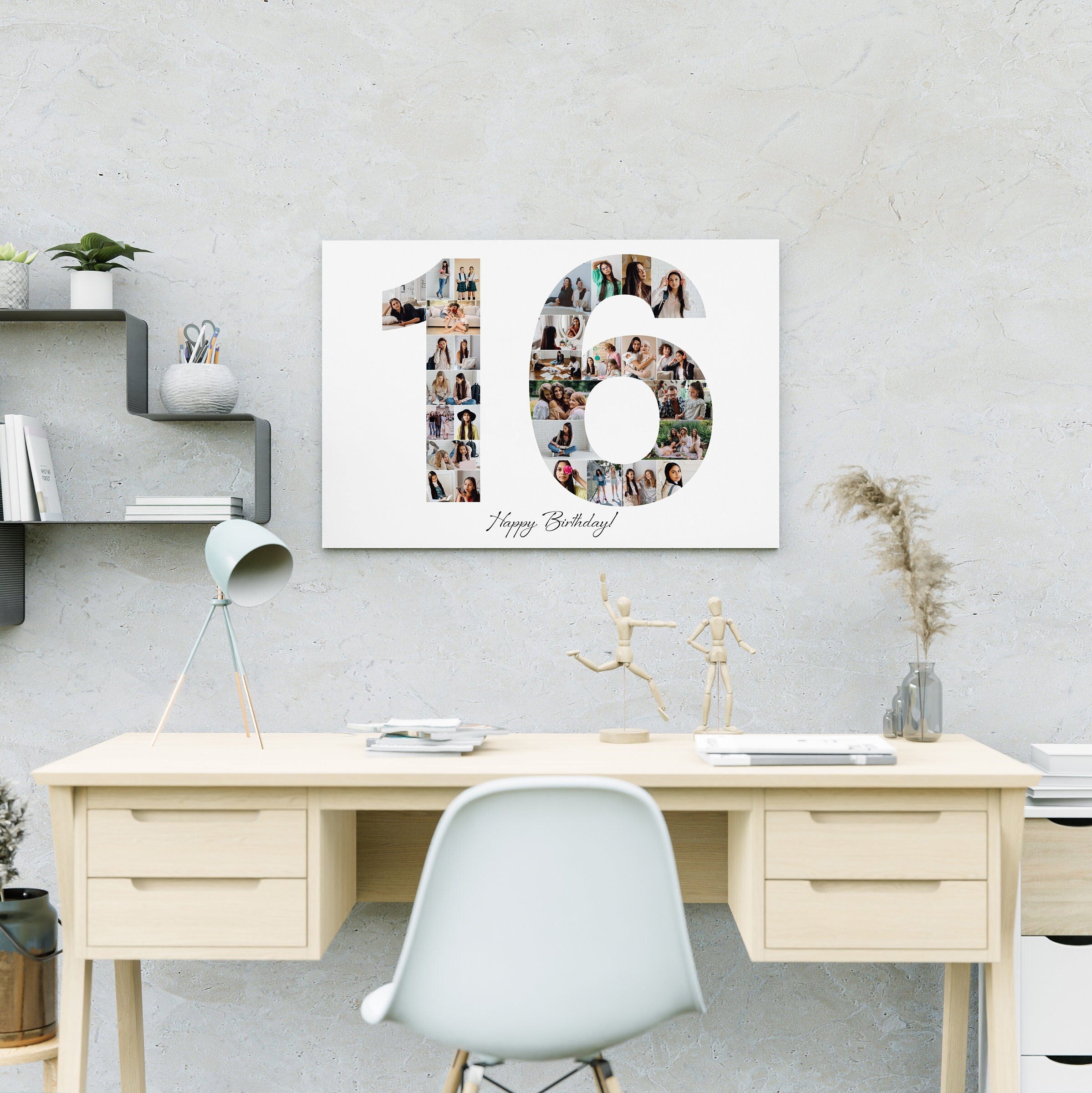 16th Birthday Gift 16th Birthday Photo Collage Number Photo - Etsy