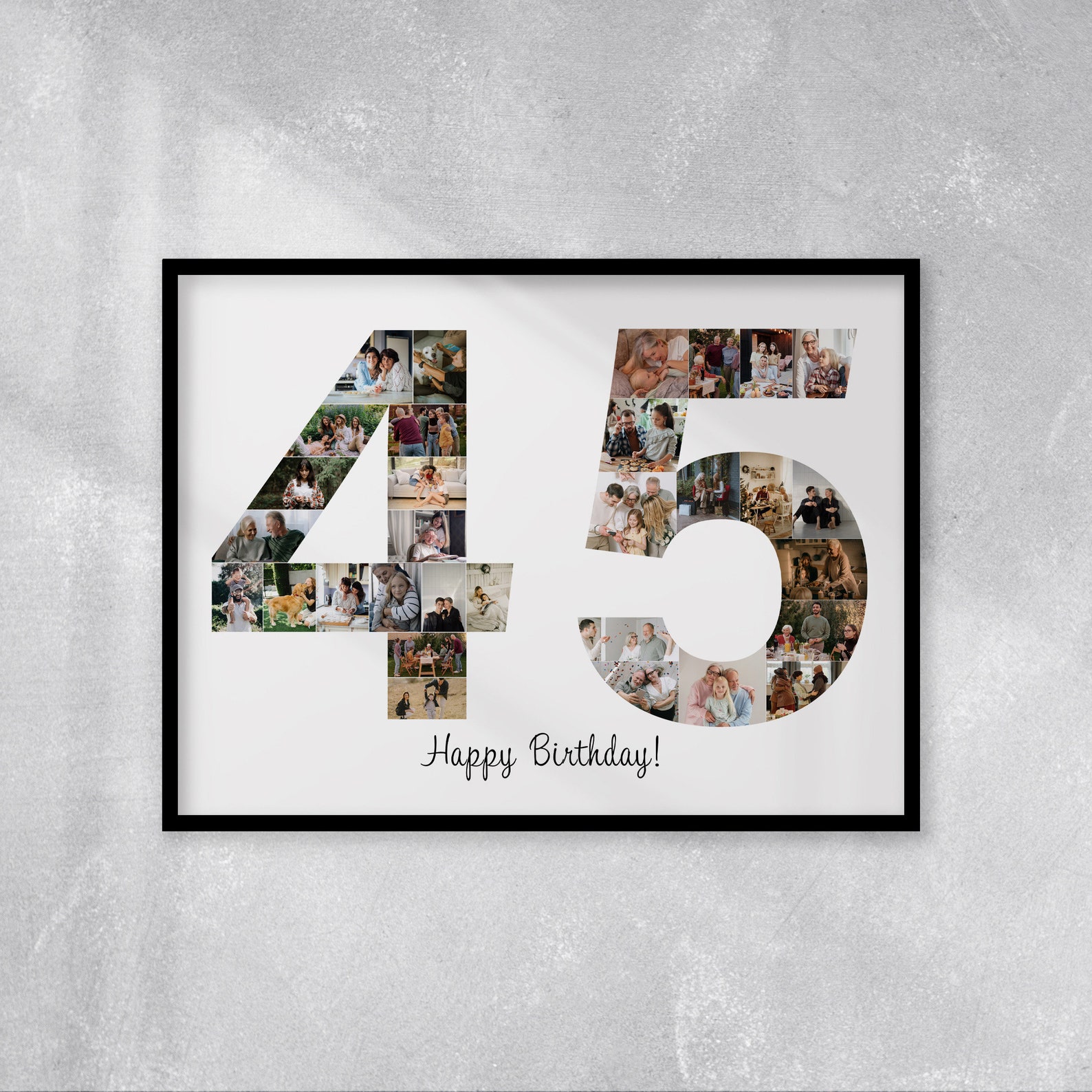45th Birthday Photo Collage Number Photo Collage 45th - Etsy