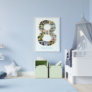 8th Birthday Photo Collage, 8th Anniversary Photo Collage Gift, 8th ...