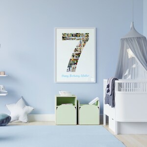 7th Birthday Photo Collage, 7th Anniversary Photo Collage Gift, 7th ...