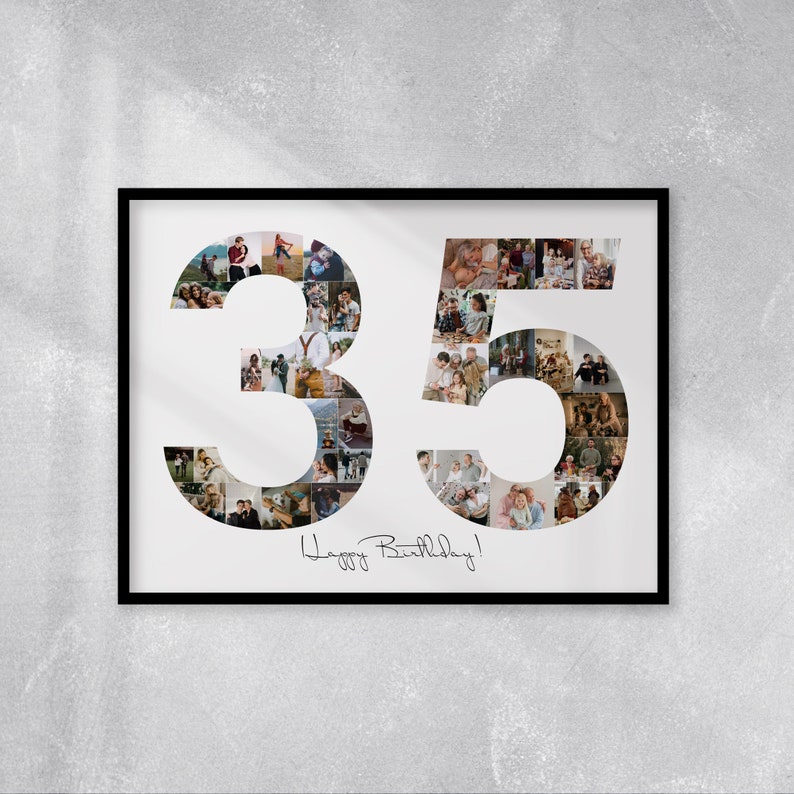 35th Birthday Photo Collage Number Photo Collage 35th - Etsy