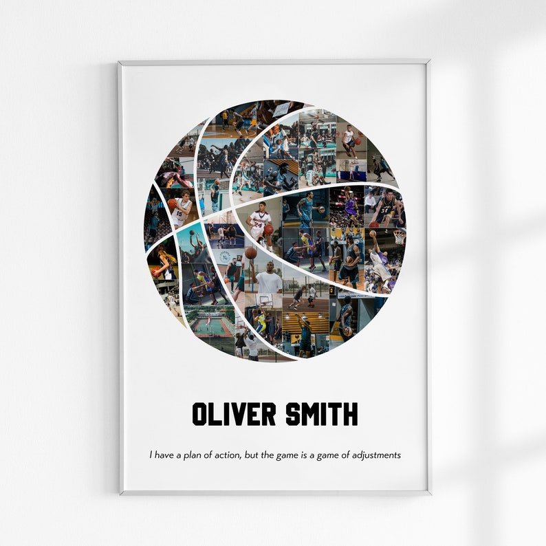 Basketball Photo Collage, Senior Night Gift, Sport Photo Collage ...