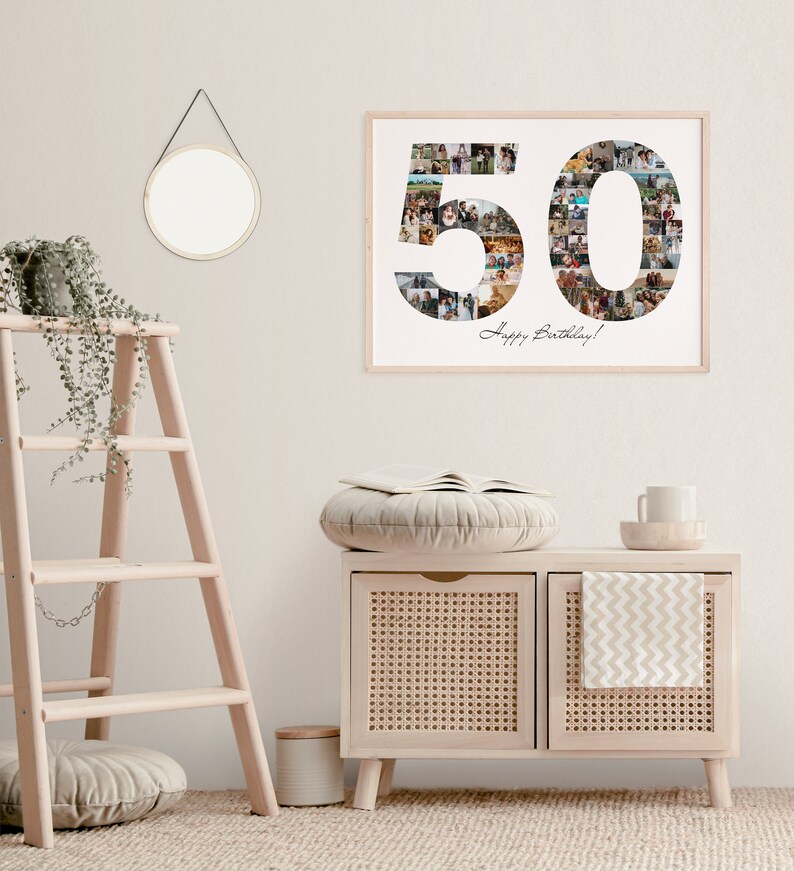50th Birthday Photo Collage 50th Birthday Gift for Her 50th - Etsy