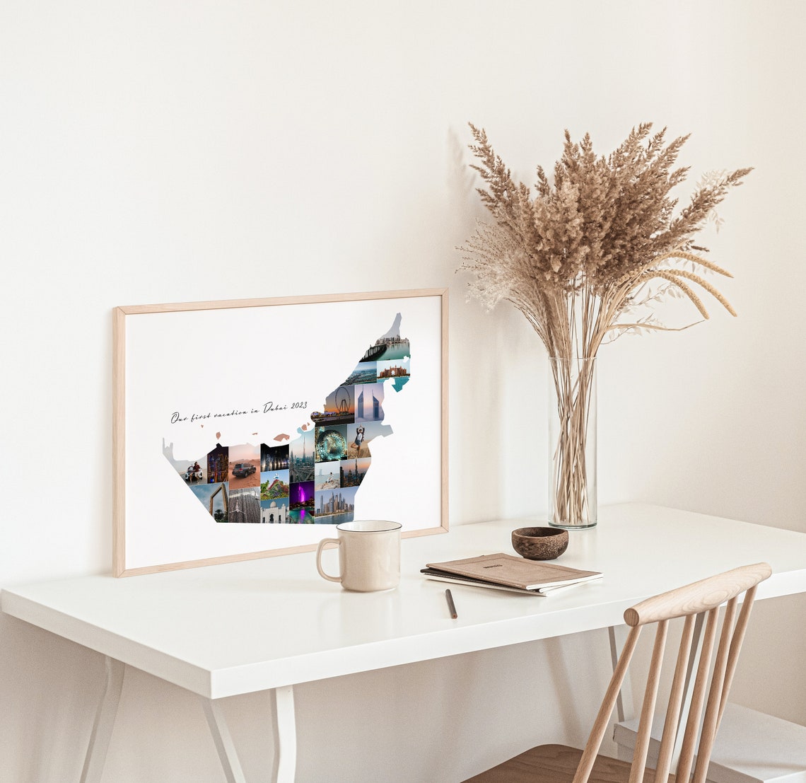 UAE Map Photo Collage, Any Country Map Photo Collage, Personalized ...