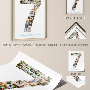 7th Birthday Photo Collage, 7th Anniversary Photo Collage Gift, 7th ...