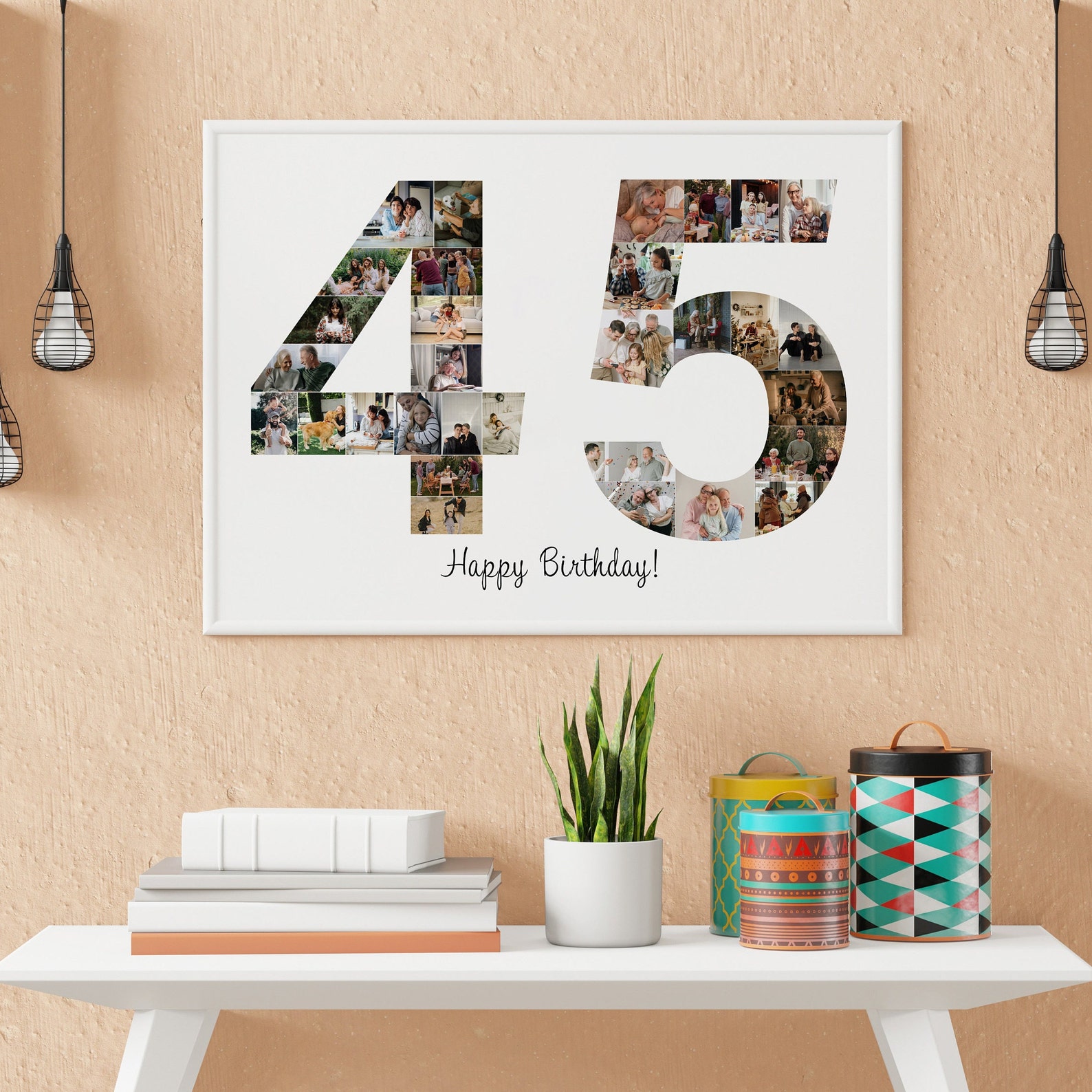 45th Birthday Photo Collage Number Photo Collage 45th - Etsy