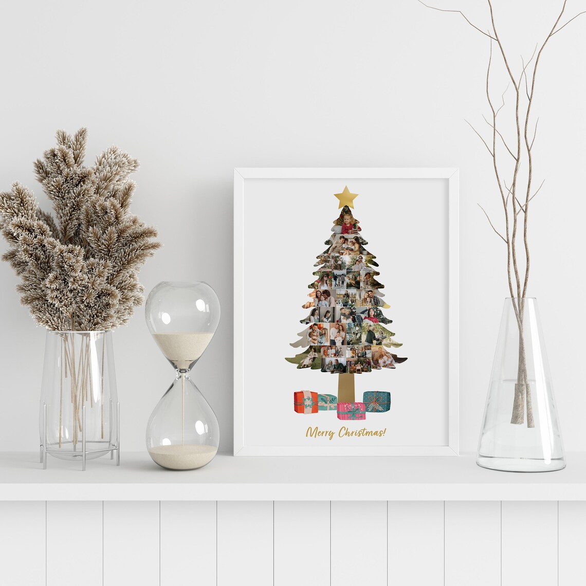 Family Tree Collage Christmas, Custom Family Tree Photo, Personalized ...