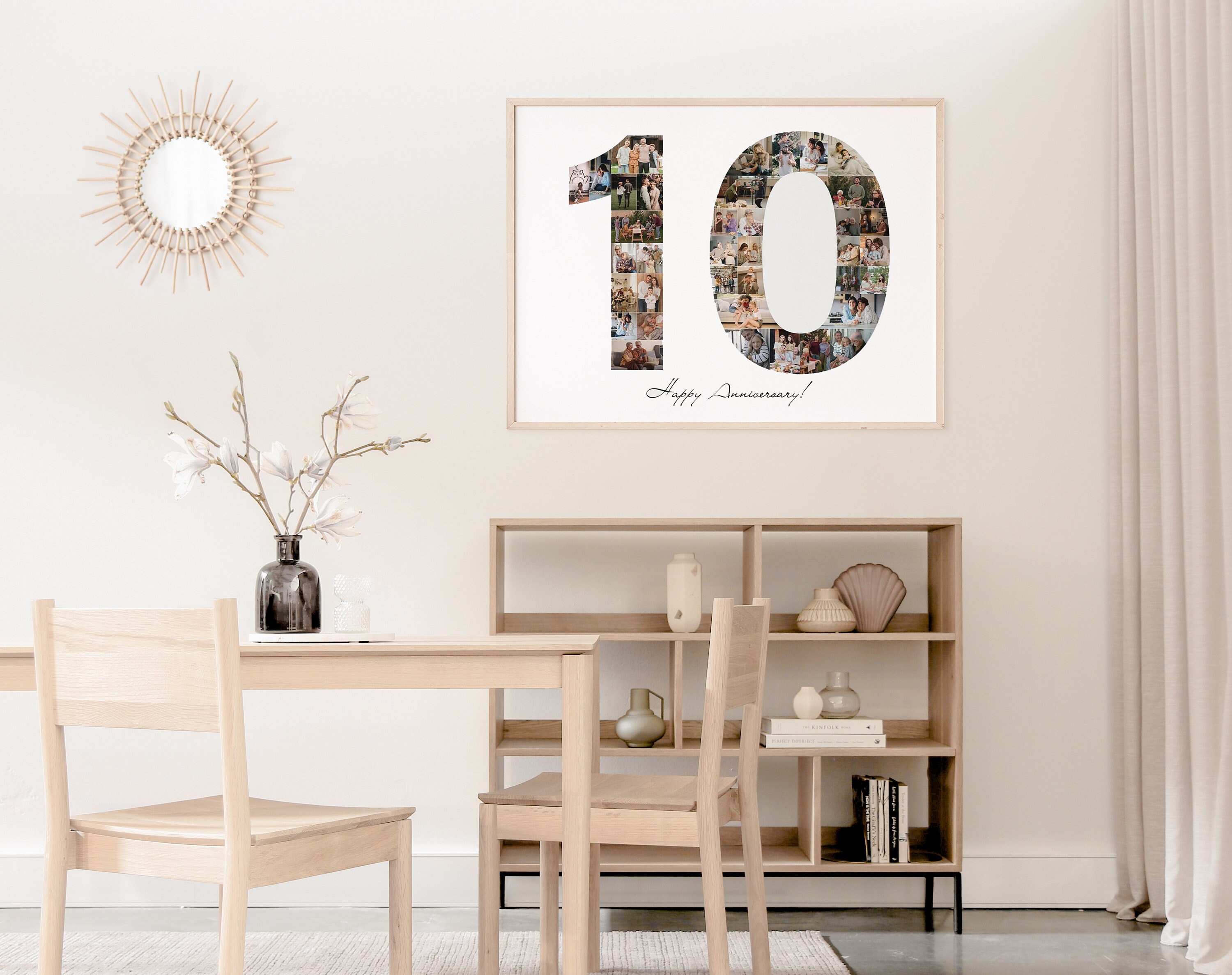 10th Birthday Photo Collage, 10th Anniversary Gift, Number Photo ...