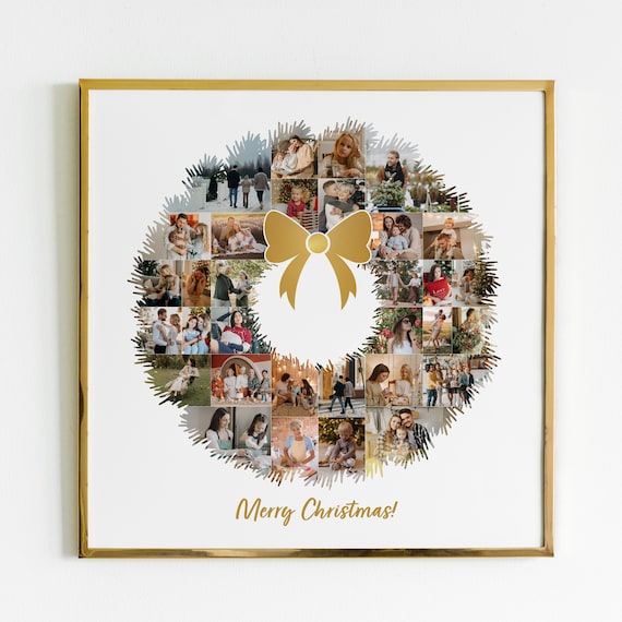 Christmas Wreath Photo Collage Christmas Photo Collage Photo - Etsy