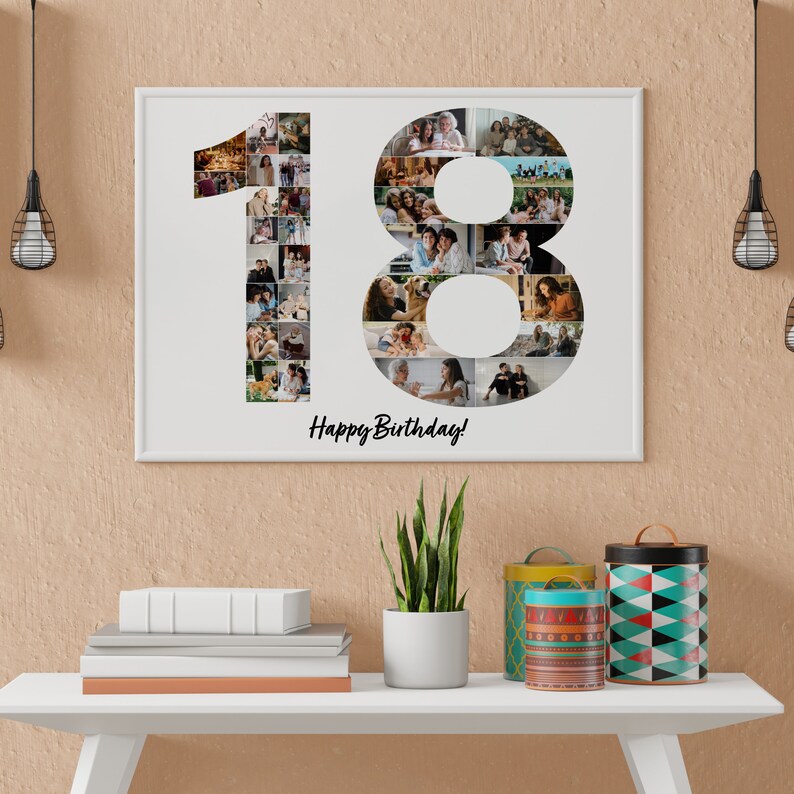 18th Birthday Gift 18th Birthday Photo Collage Number Photo - Etsy