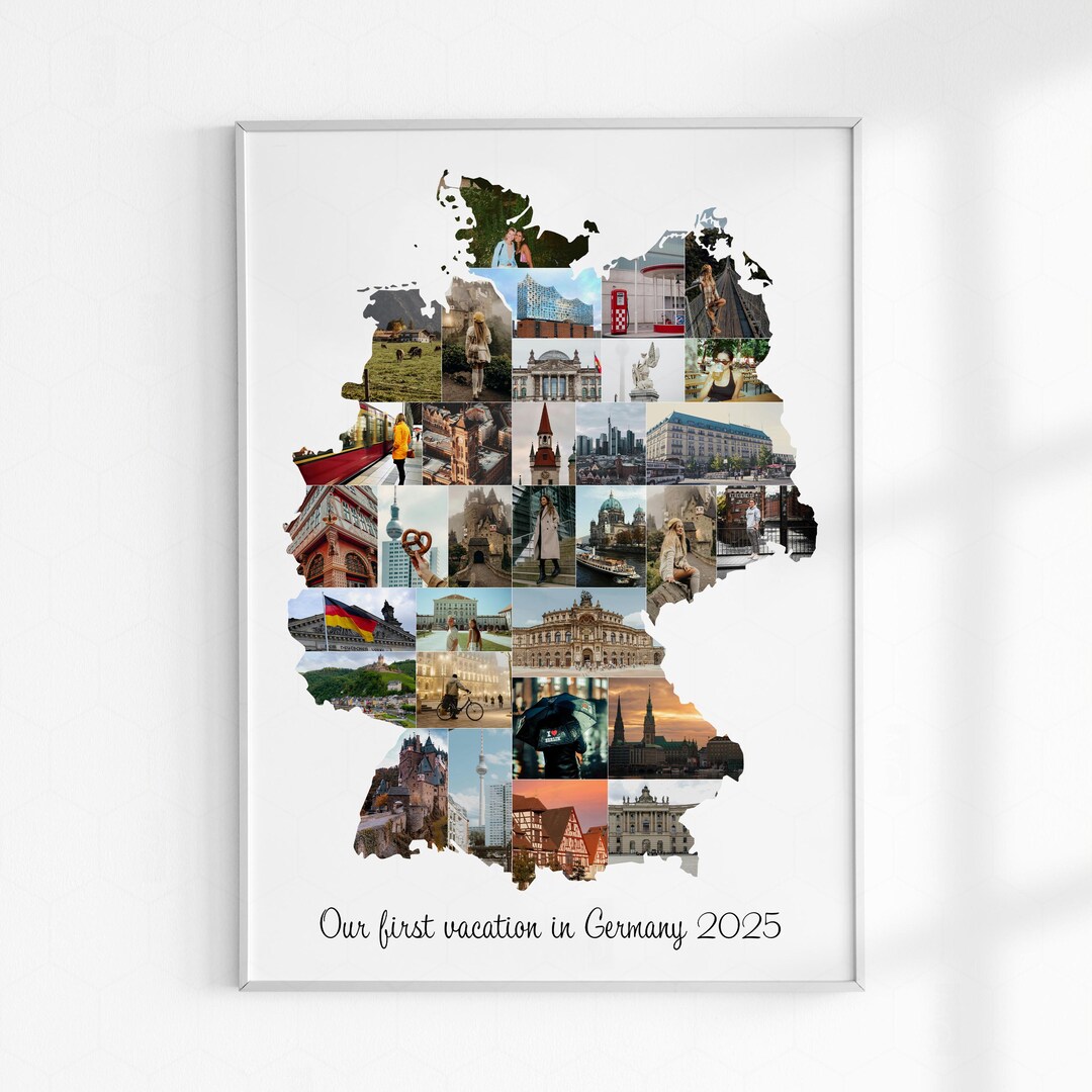 Germany Map Photo Collage Gift, Personalized Map Photo Gift, Custom ...