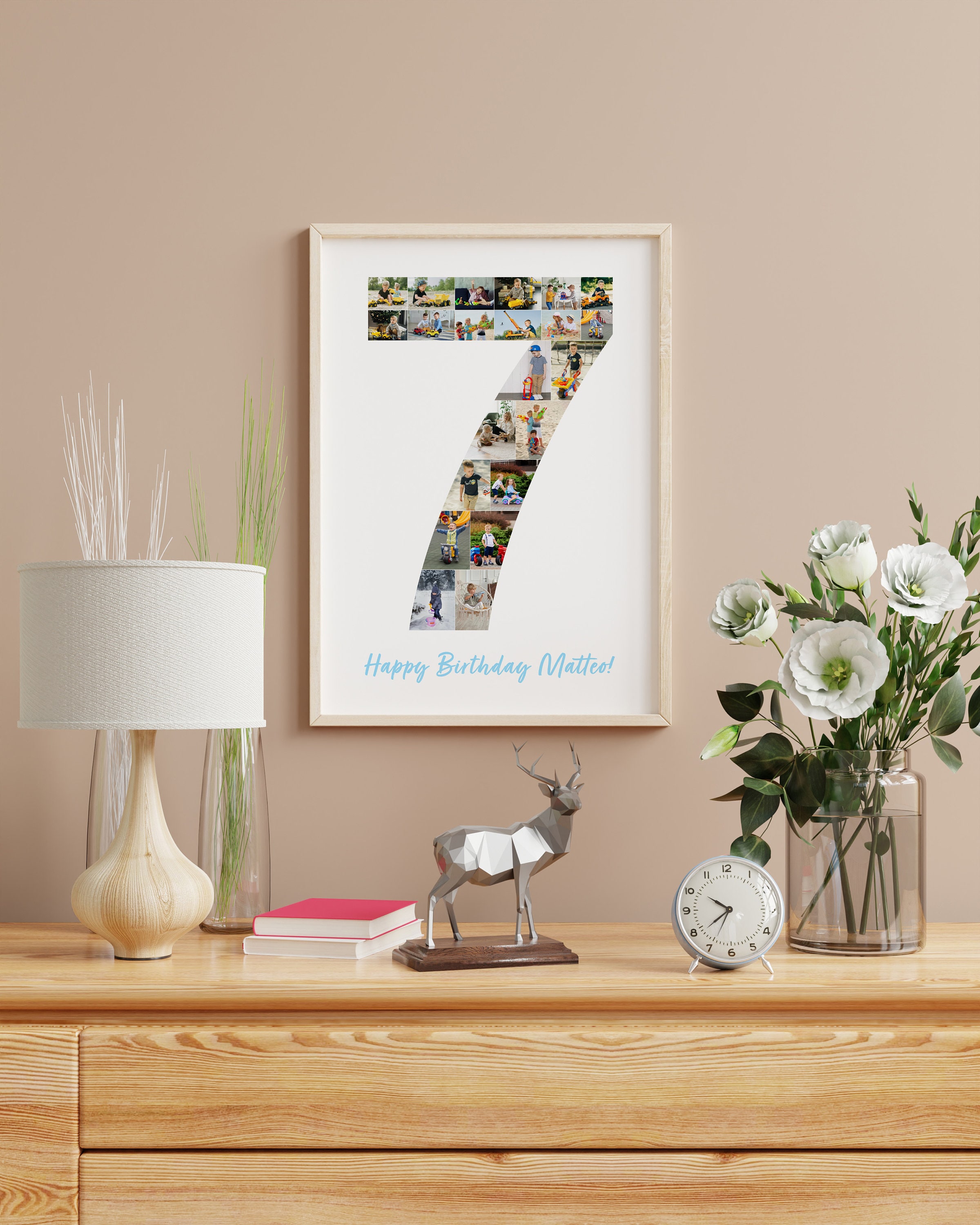 7th Birthday Photo Collage, 7th Anniversary Photo Collage Gift, 7th ...