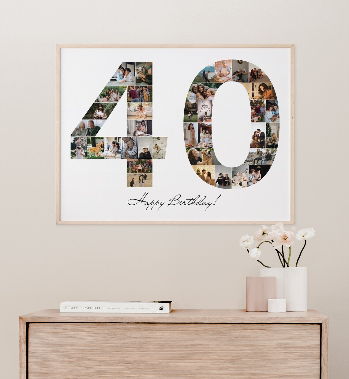 40th Birthday Photo Collage, Photo Collage Gift, 40th Birthday Gift ...
