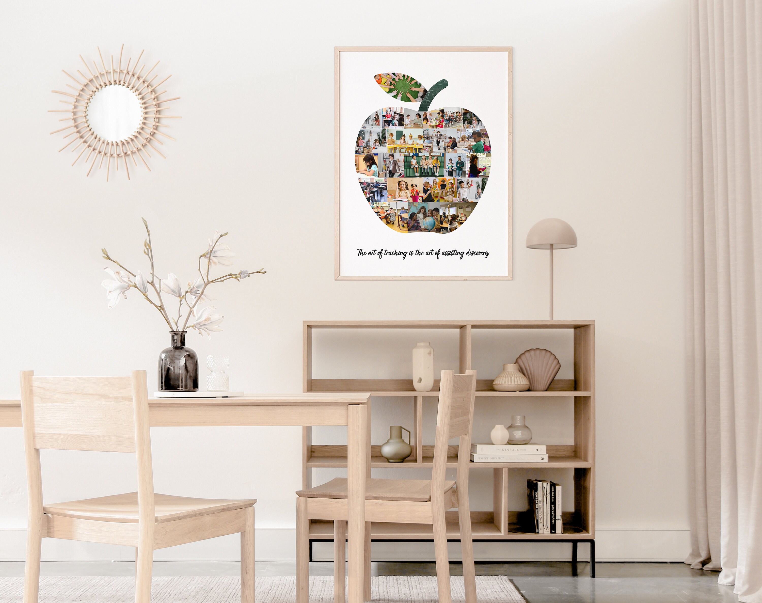 Apple School Photo Collage, Personalized Teacher Appreciation Gift ...