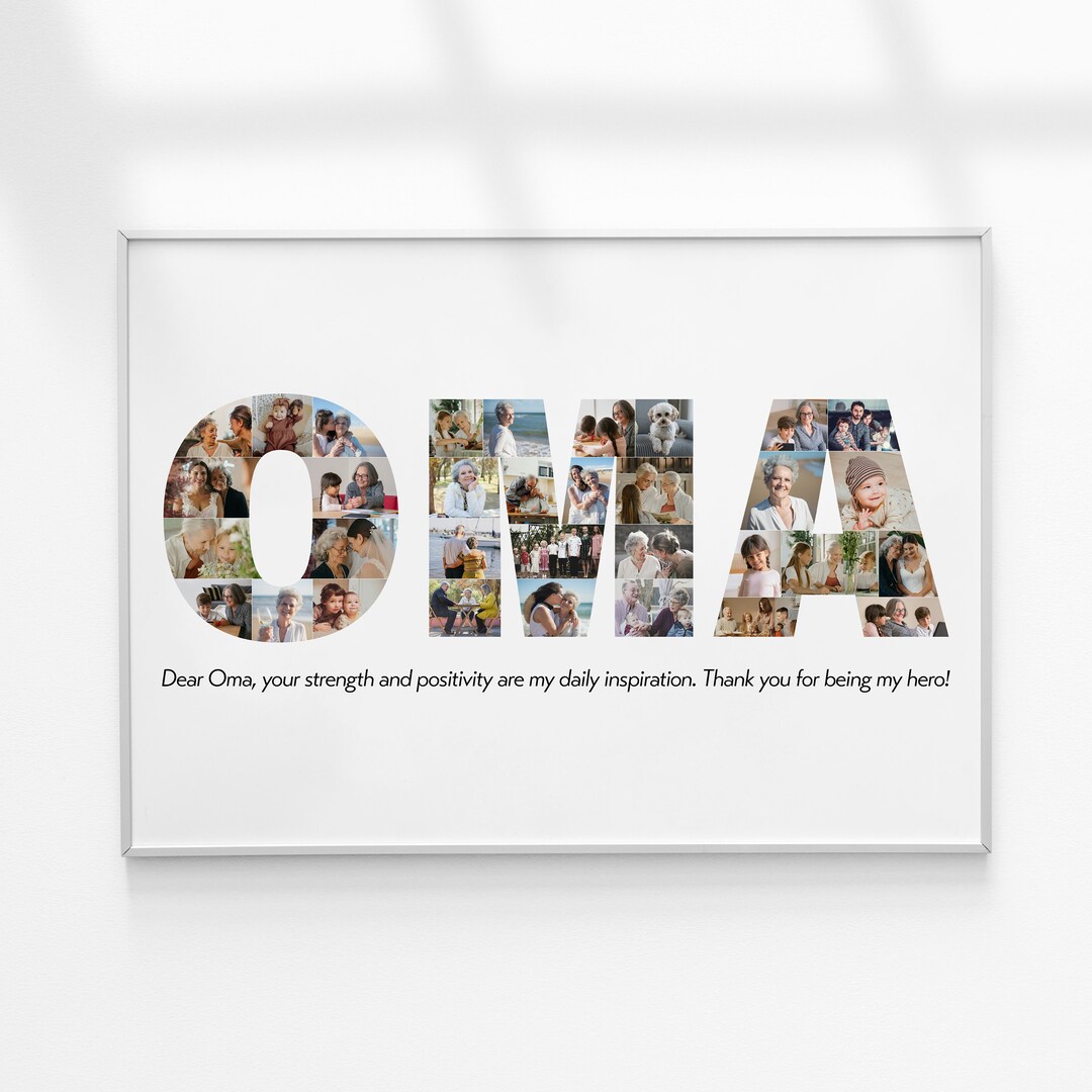 Oma Photo Collage, Oma Personalized Gift, Photo Collage Gift, Gift From ...