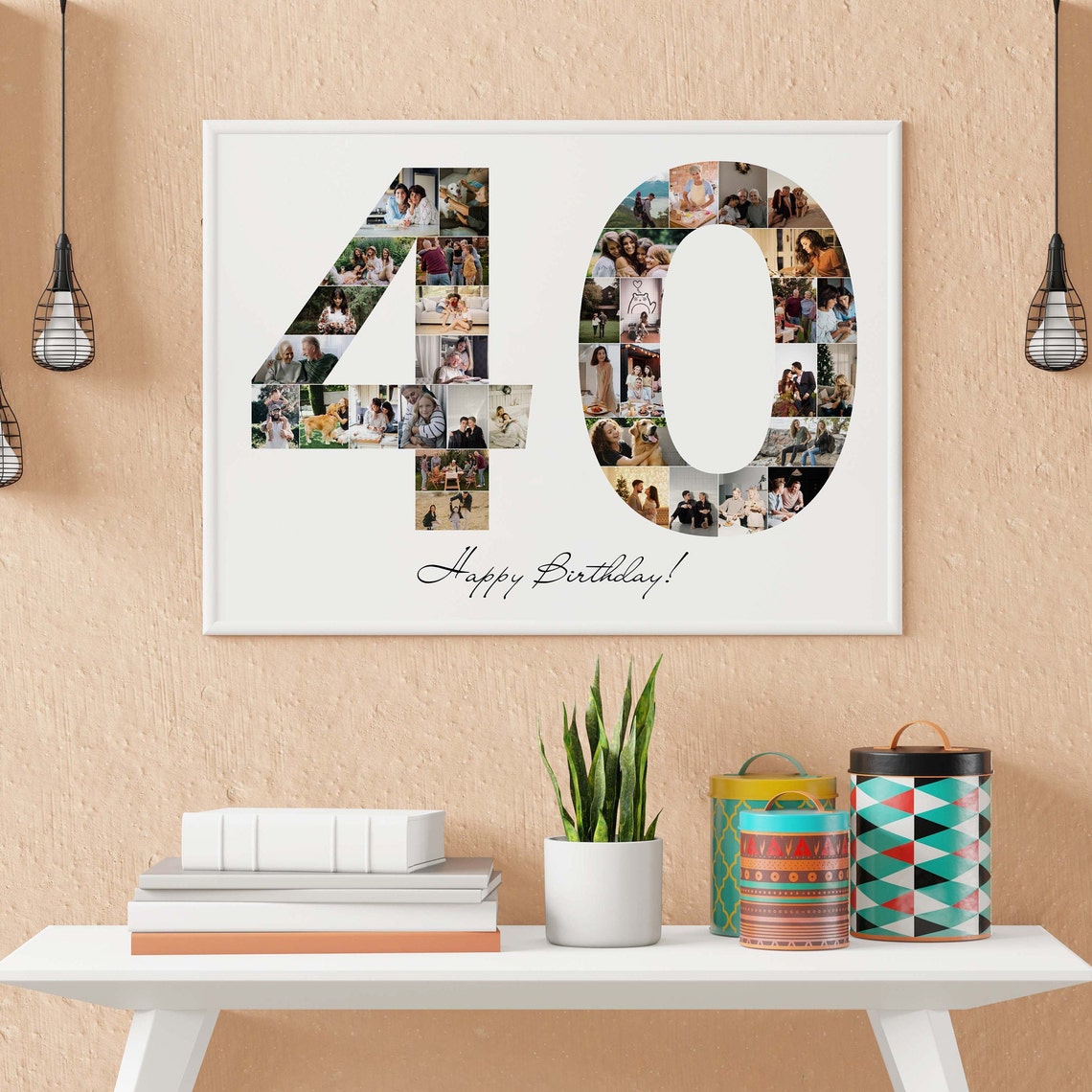 40th Birthday Photo Collage Photo Collage Gift 40th Birthday - Etsy