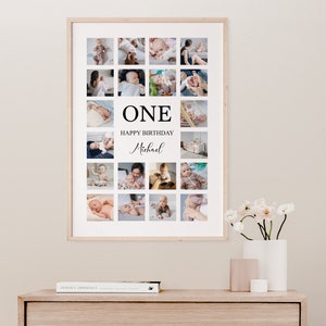 1st Birthday Photo Collage, 1st Birthday Gift for Girl or Boy, 1st ...