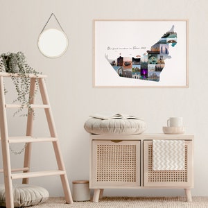UAE Map Photo Collage, Any Country Map Photo Collage, Personalized ...