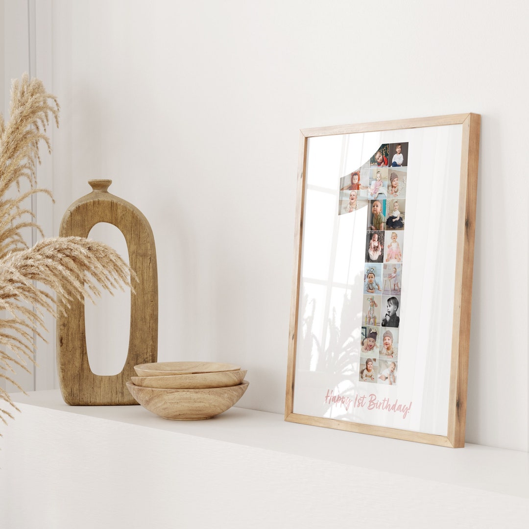 1st Birthday Gift, 1st Birthday Photo Collage, 1st Anniversary Photo ...