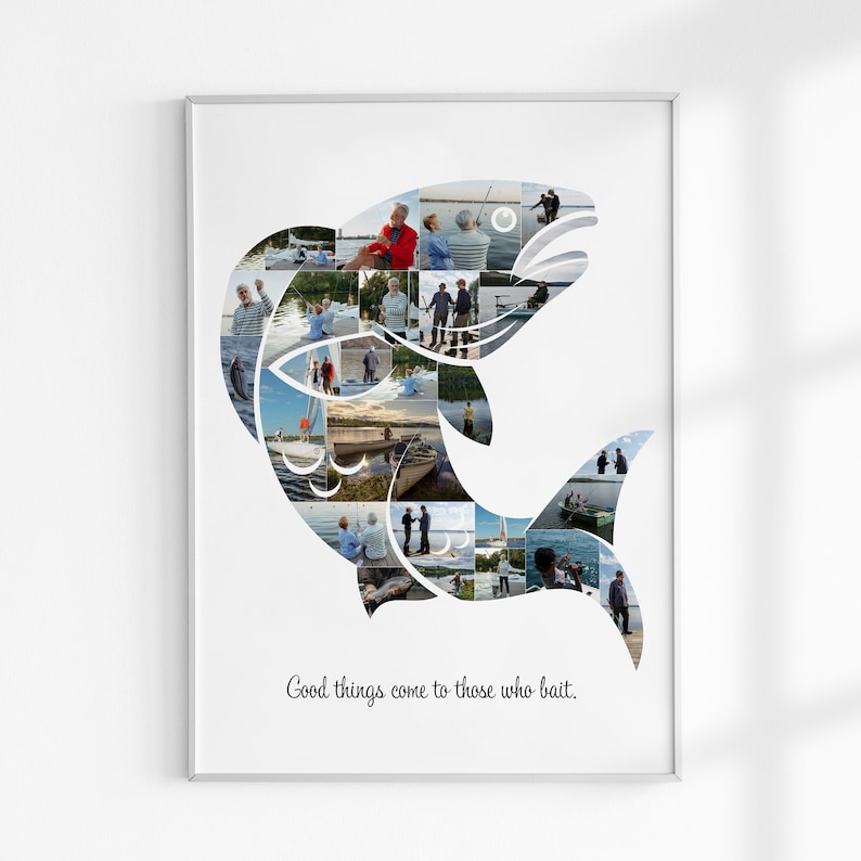 Fish Photo Collage Personalized Gift for Fisherman Fishing - Etsy