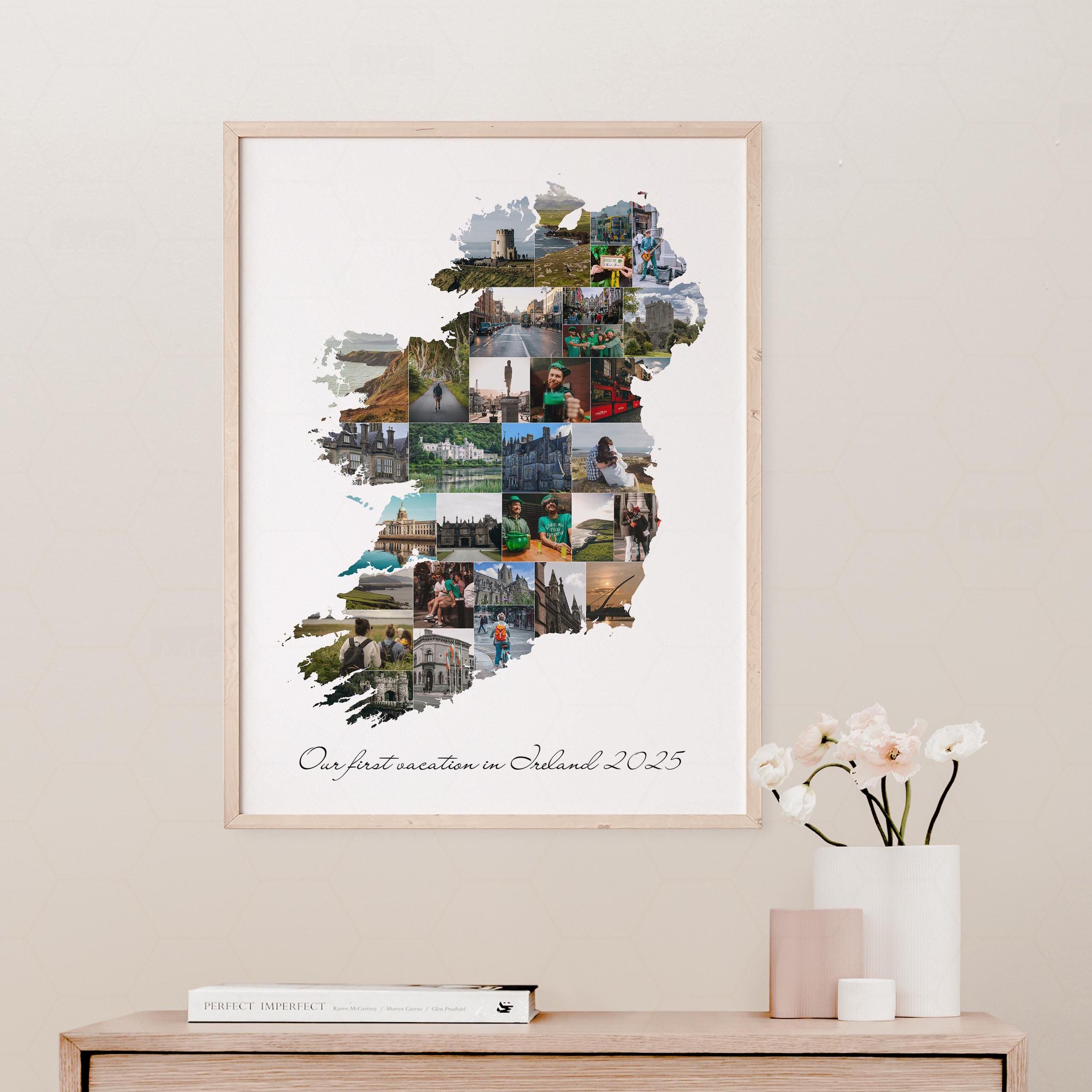Ireland Map Photo Collage Gift, Personalized Map Photo Gift, Custom ...