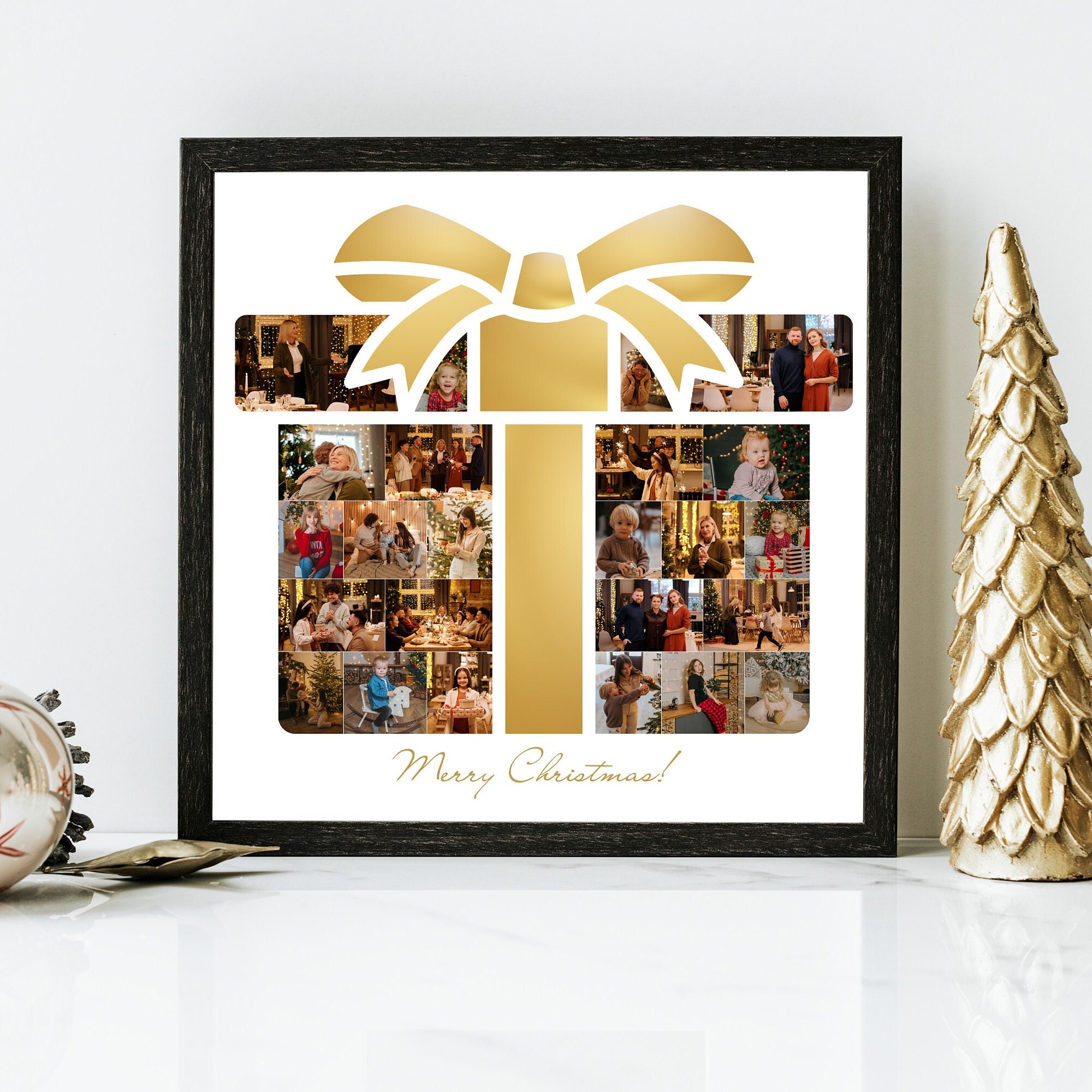 Christmas Gift Box Photo Collage, Christmas Photo Collage, Photo ...