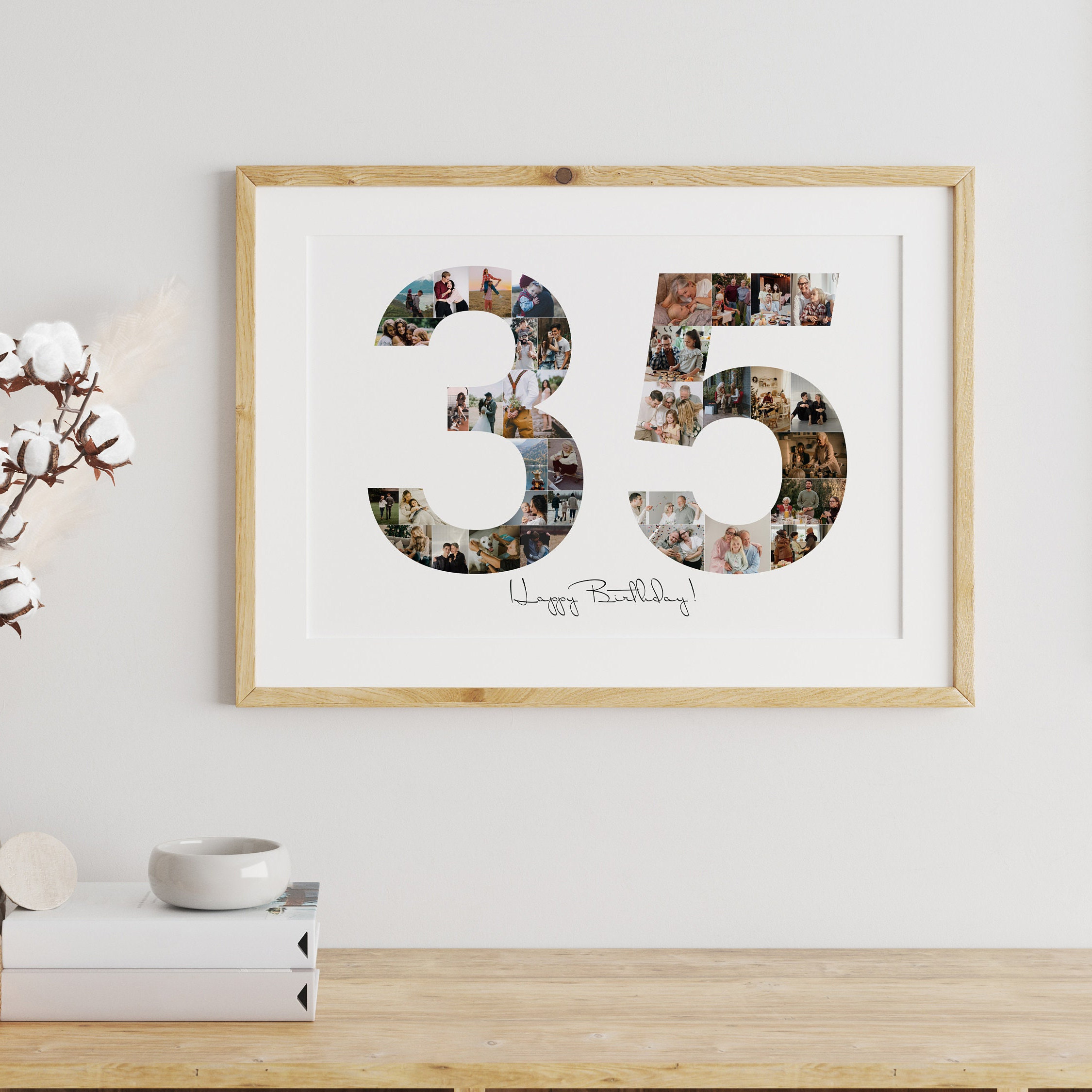 35th Birthday Photo Collage Number Photo Collage 35th - Etsy UK