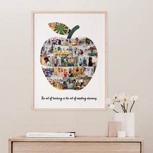Apple School Photo Collage, Personalized Teacher Appreciation Gift ...