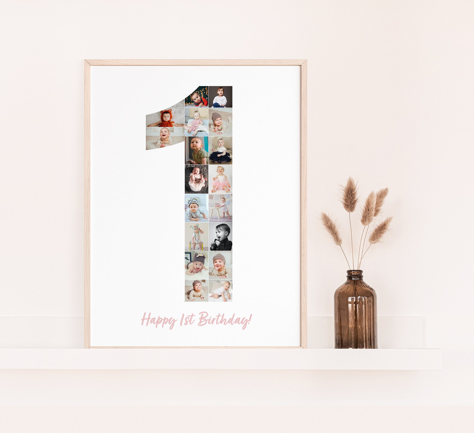 1st Birthday Gift, 1st Birthday Photo Collage, 1st Anniversary Photo ...