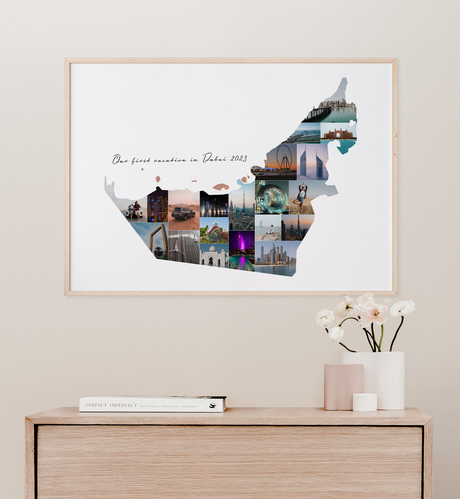 UAE Map Photo Collage, Any Country Map Photo Collage, Personalized ...