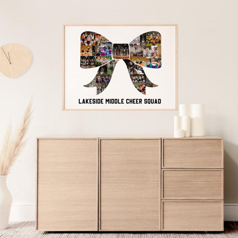 Cheer Bow Photo Collage, Personalized Cheerleader Gifts, Senior Night ...