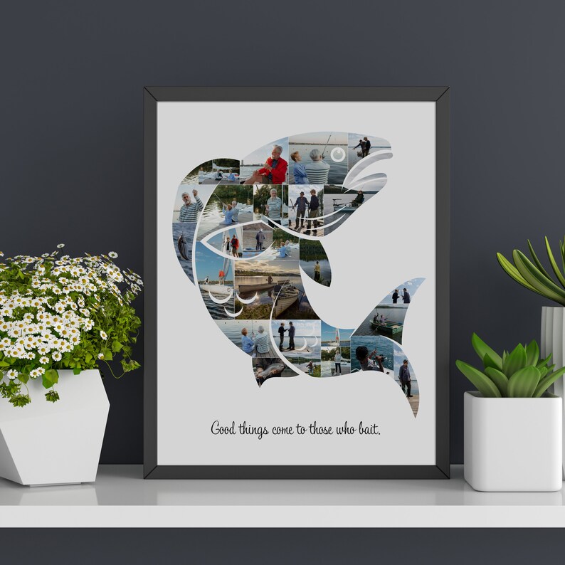 Fish Photo Collage Personalized Gift for Fisherman Fishing - Etsy