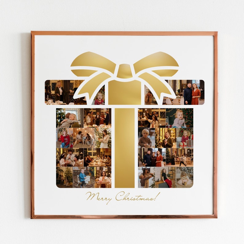 Christmas Gift Box Photo Collage, Christmas Photo Collage, Photo ...