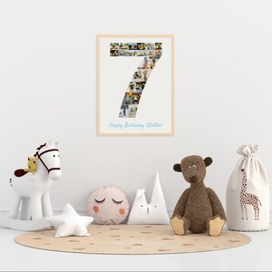 7th Birthday Photo Collage, 7th Anniversary Photo Collage Gift, 7th ...