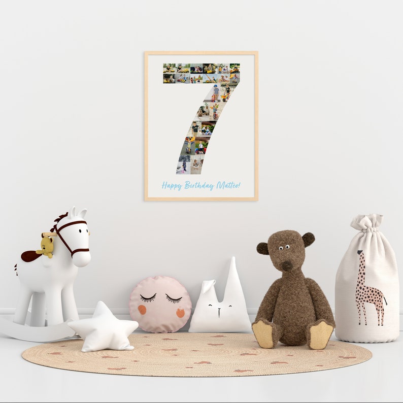 7th Birthday Photo Collage, 7th Anniversary Photo Collage Gift, 7th ...