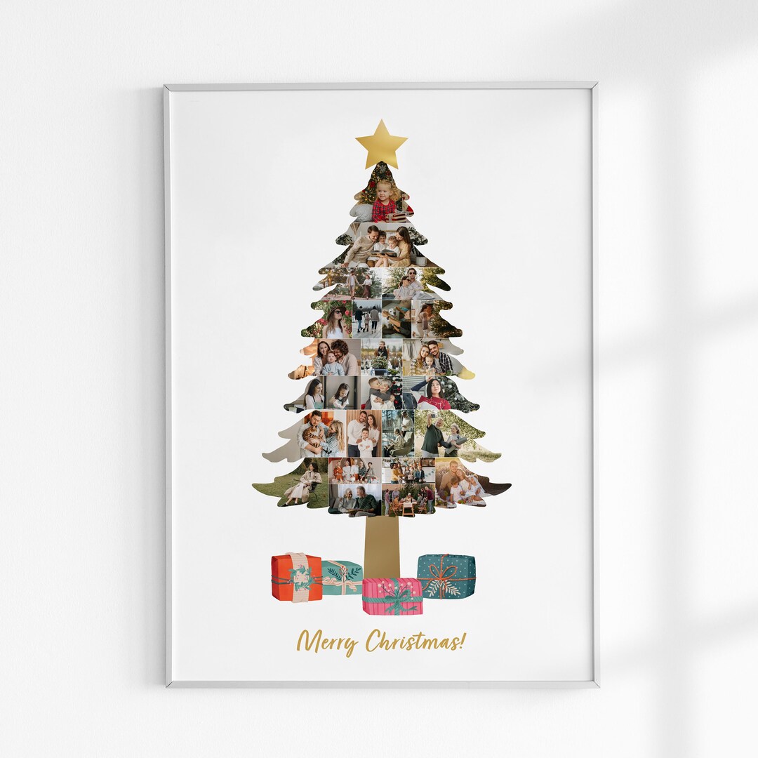 Family Tree Collage Christmas, Custom Family Tree Photo, Personalized ...