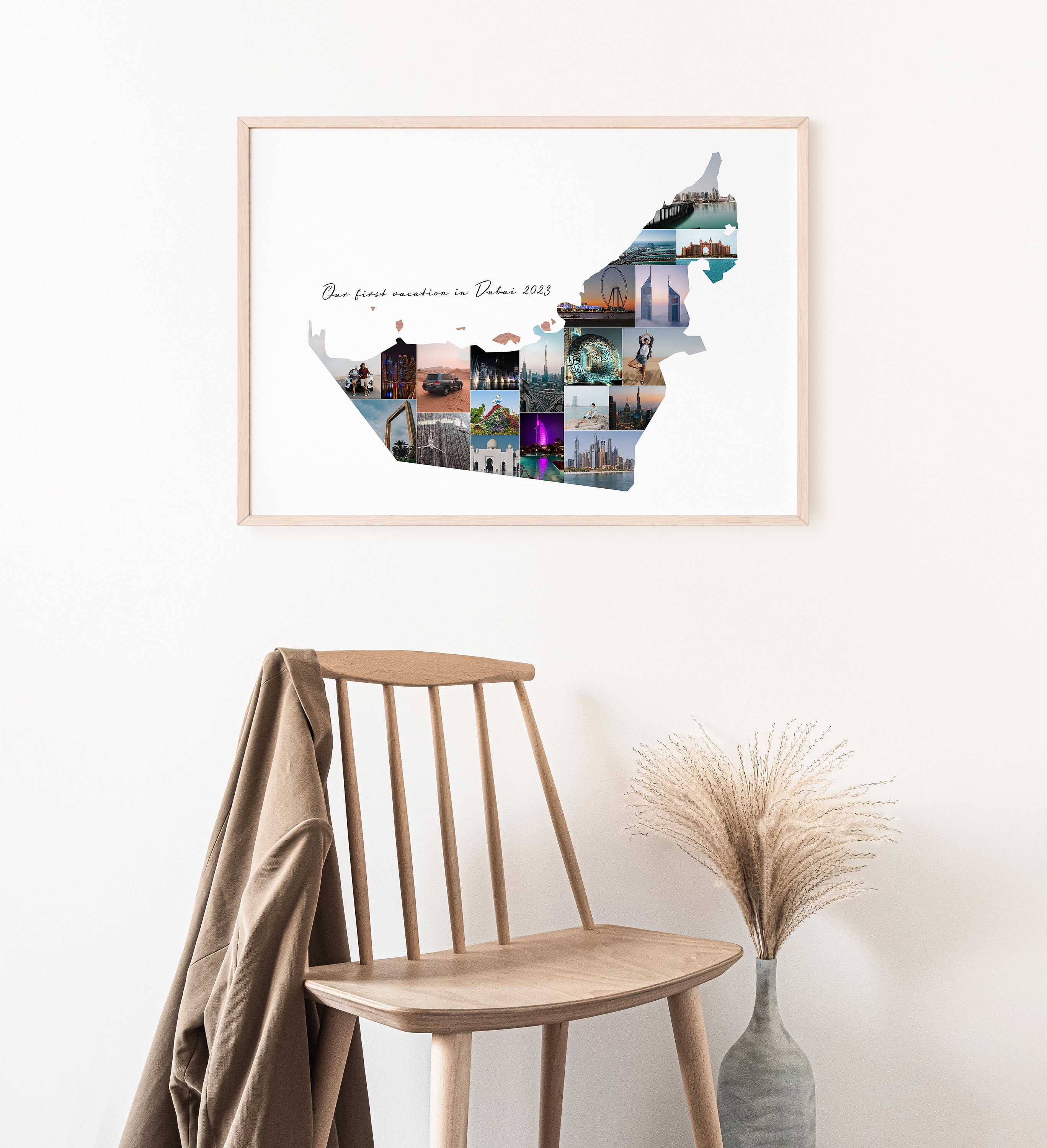 UAE Map Photo Collage, Any Country Map Photo Collage, Personalized ...