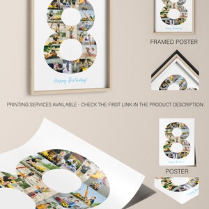 8th Birthday Photo Collage, 8th Anniversary Photo Collage Gift, 8th ...