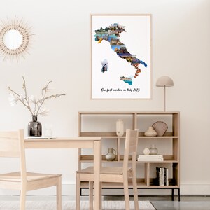 Italy Map Photo Collage Gift, Any Country Map Photo Collage ...