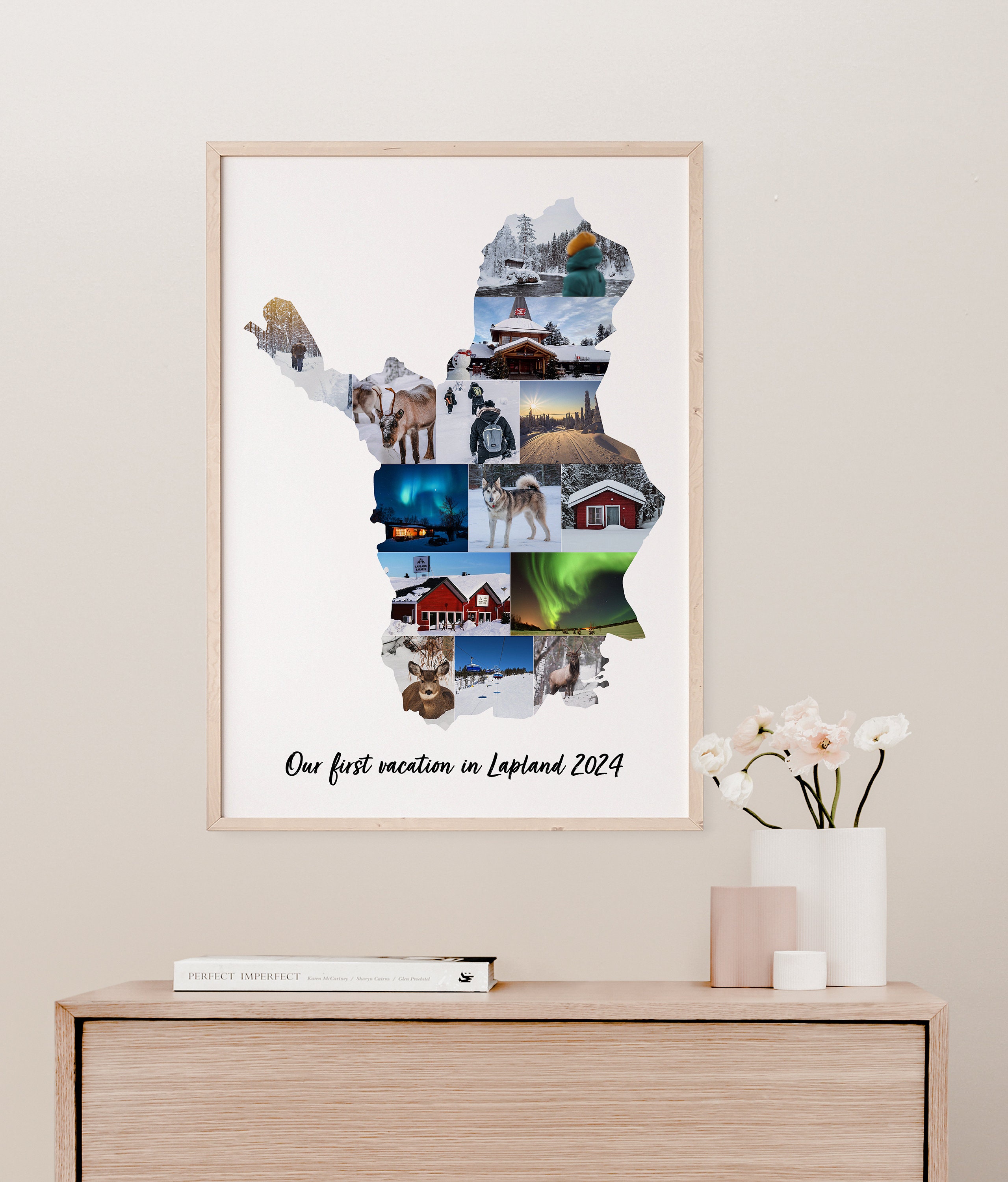 Lapland Map Photo Collage Gift, Any Country Photo Collage, Personalized ...