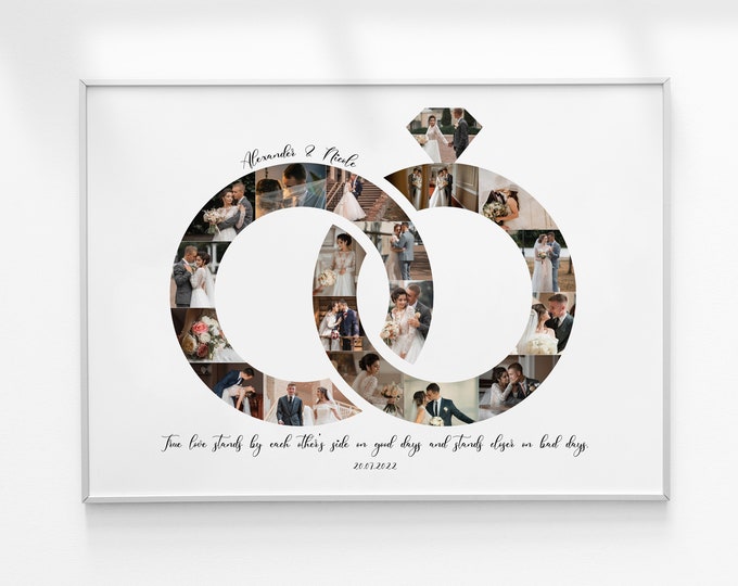 Wedding Photo Collage, Custom Photo Collage, Wedding Photo Gift, Bride ...