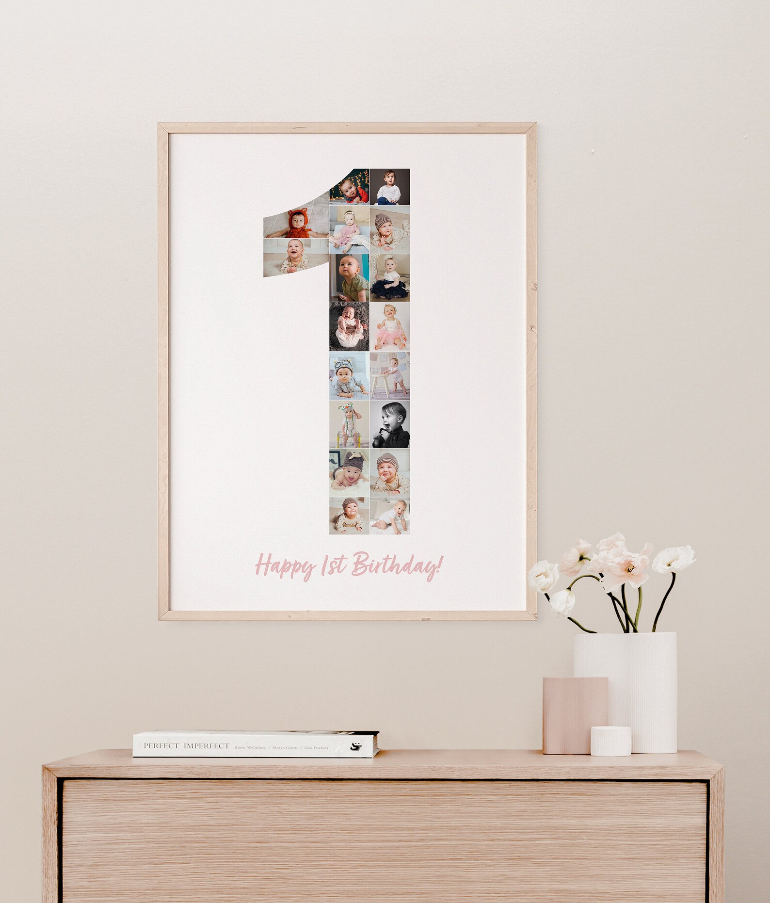 1st Birthday Gift, 1st Birthday Photo Collage, 1st Anniversary Photo ...