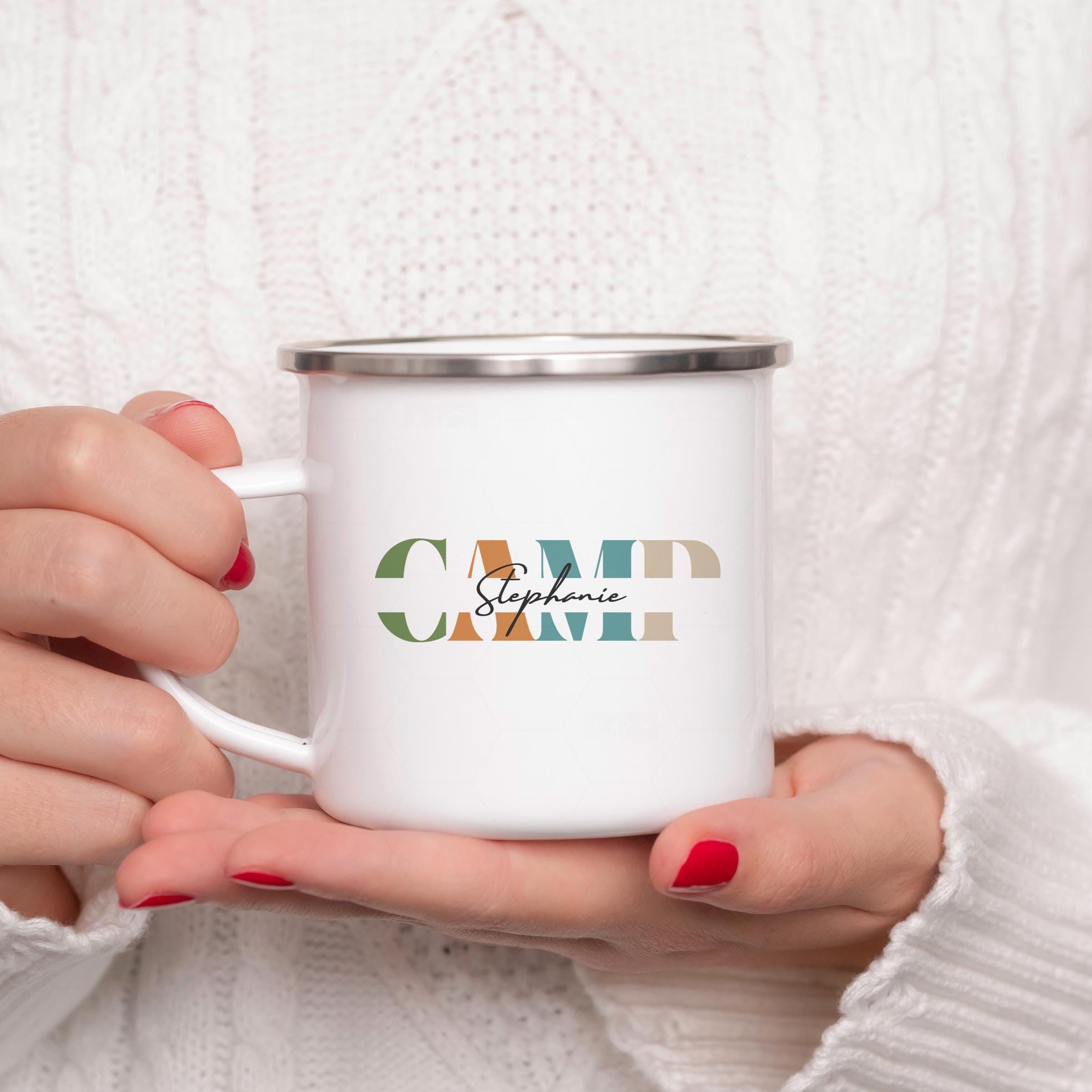 Custom Camping Mug With Name, Personalized Camping Mug, Hiking Enamel ...