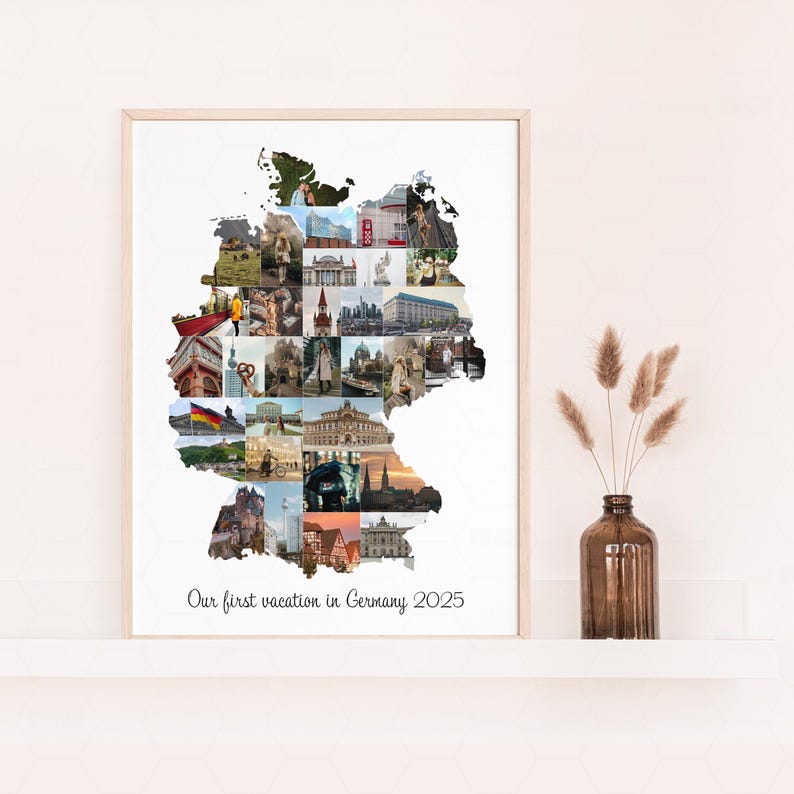 Germany Map Photo Collage Gift, Personalized Map Photo Gift, Custom ...