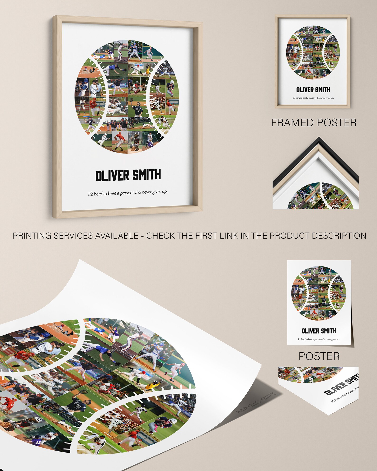 Baseball Photo Collage, Senior Night Gift, Sport Photo Collage ...