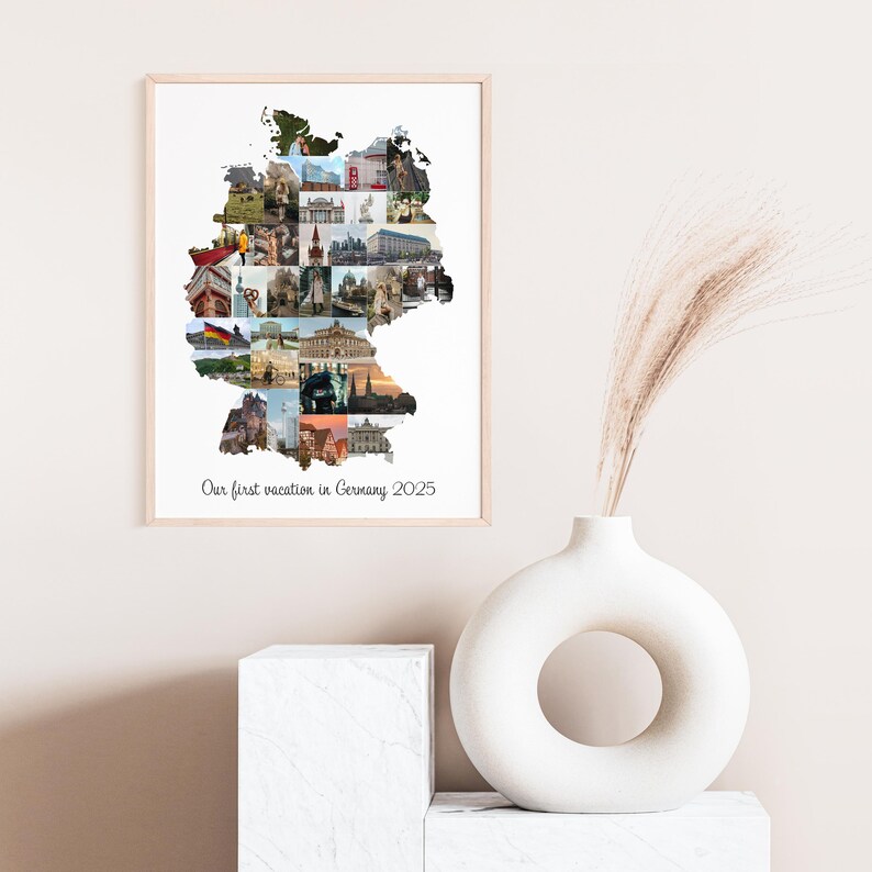 Germany Map Photo Collage Gift, Personalized Map Photo Gift, Custom ...