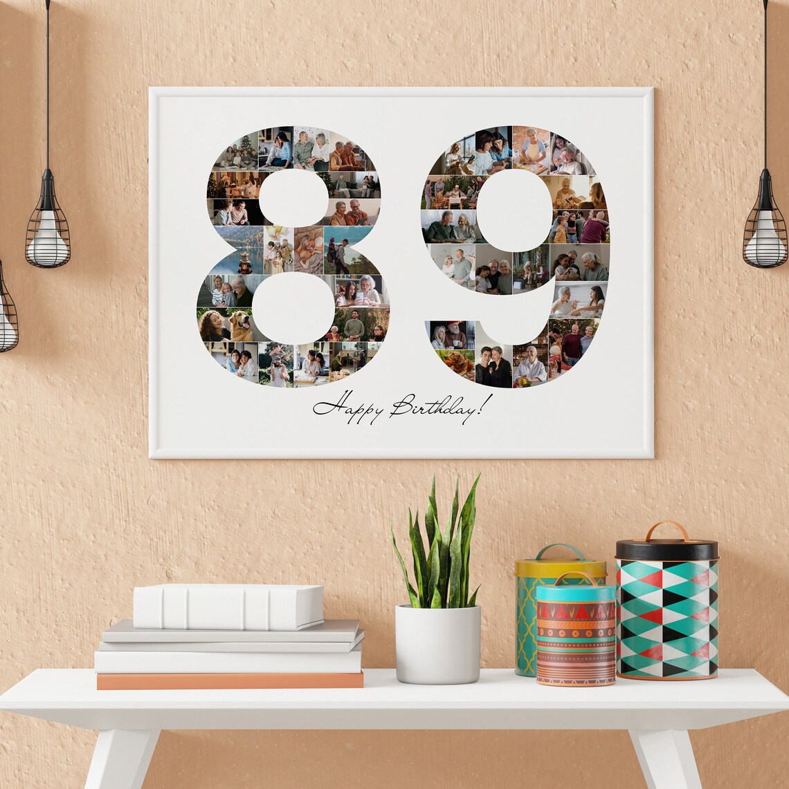 89th Birthday Photo Collage Number Photo Collage 89th - Etsy