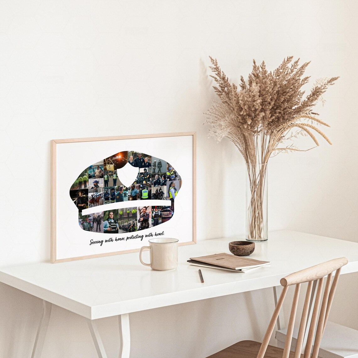 Police Hat Photo Collage Gift, Custom Law Enforcement Gift, Police ...
