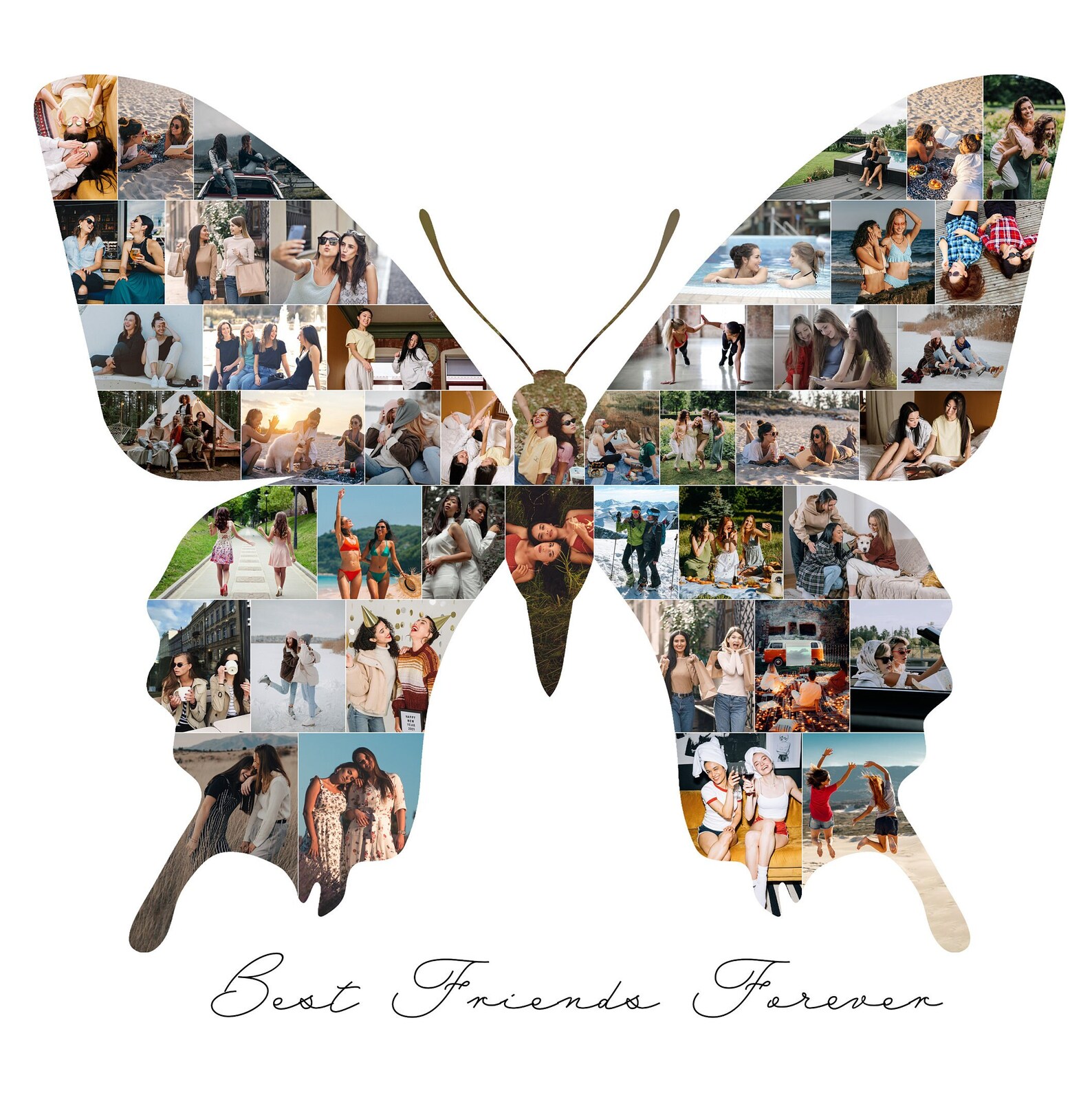 Butterfly Photo Collage Best Friend Birthday Gift Party - Etsy