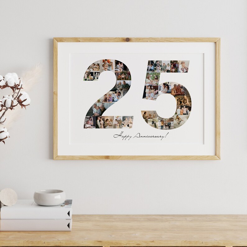 25th Birthday Photo Collage 25th Anniversary Gift Number - Etsy